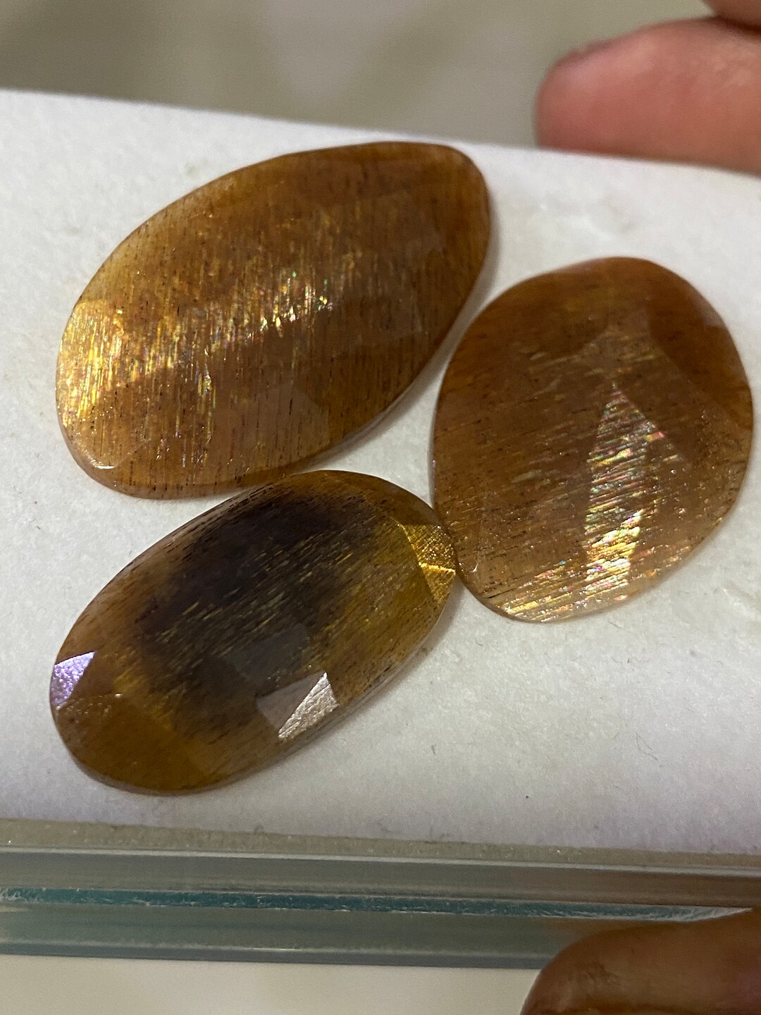 Stunning Rare Aaa Multi Fire Rutile Rainbow Lattice Moonstone Sunstone ...