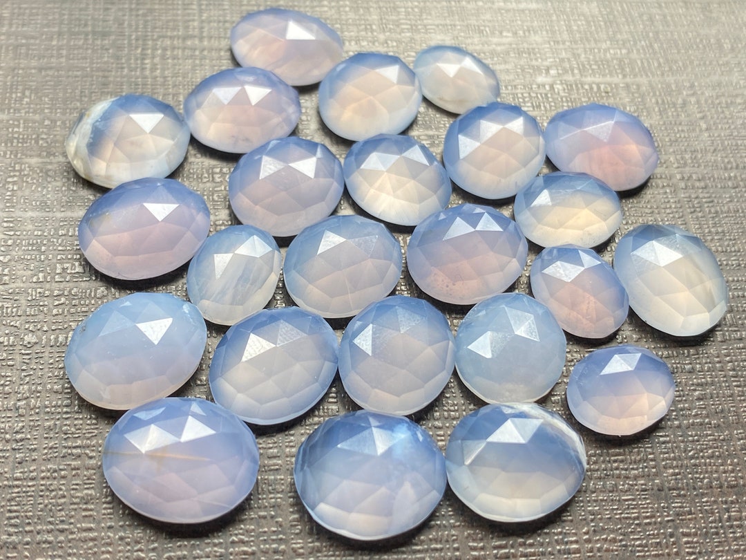 Natural Blue Grey Chalcedony Rosecut Beautiful Color Chalcedony Good ...