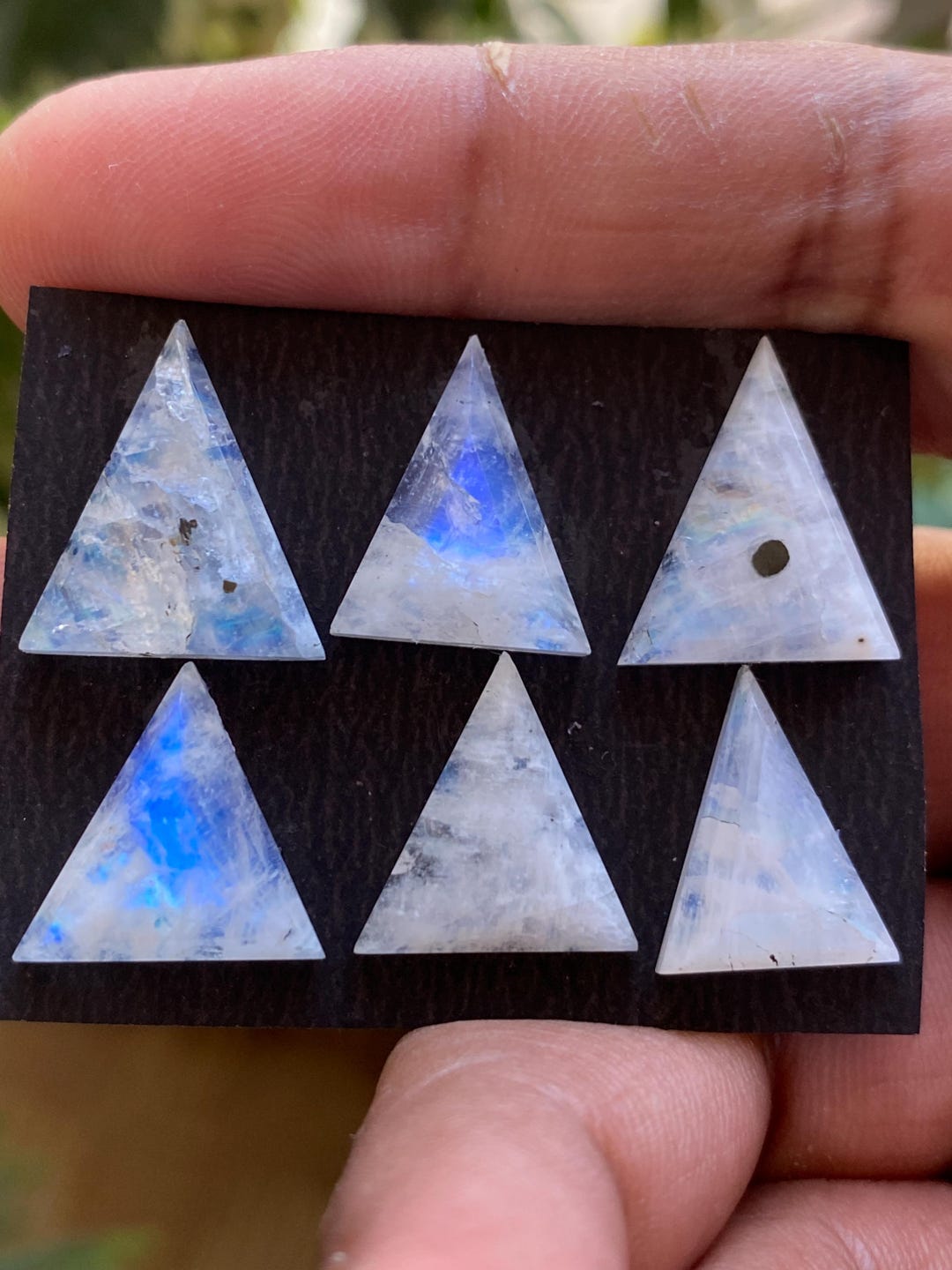 Mesmerising Rare Blue Fire White Rainbow Moonstone Faceted Rosecut ...