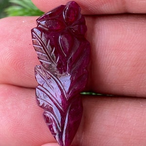 One of a Kind Very Rare Natural Ruby Handmade Rose Carving Weight 18 ...