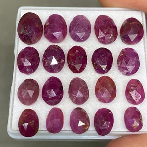 Amazing Rare Natural Tanzania Ruby Rosecut Lot Ovalish Shapes Pcs 20 Wt ...