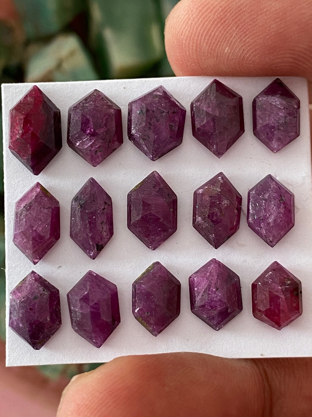 Fascinating Rare Kenya Mines Ruby Hexagon Step Cut Wt 49 Cts Pcs 15 ...