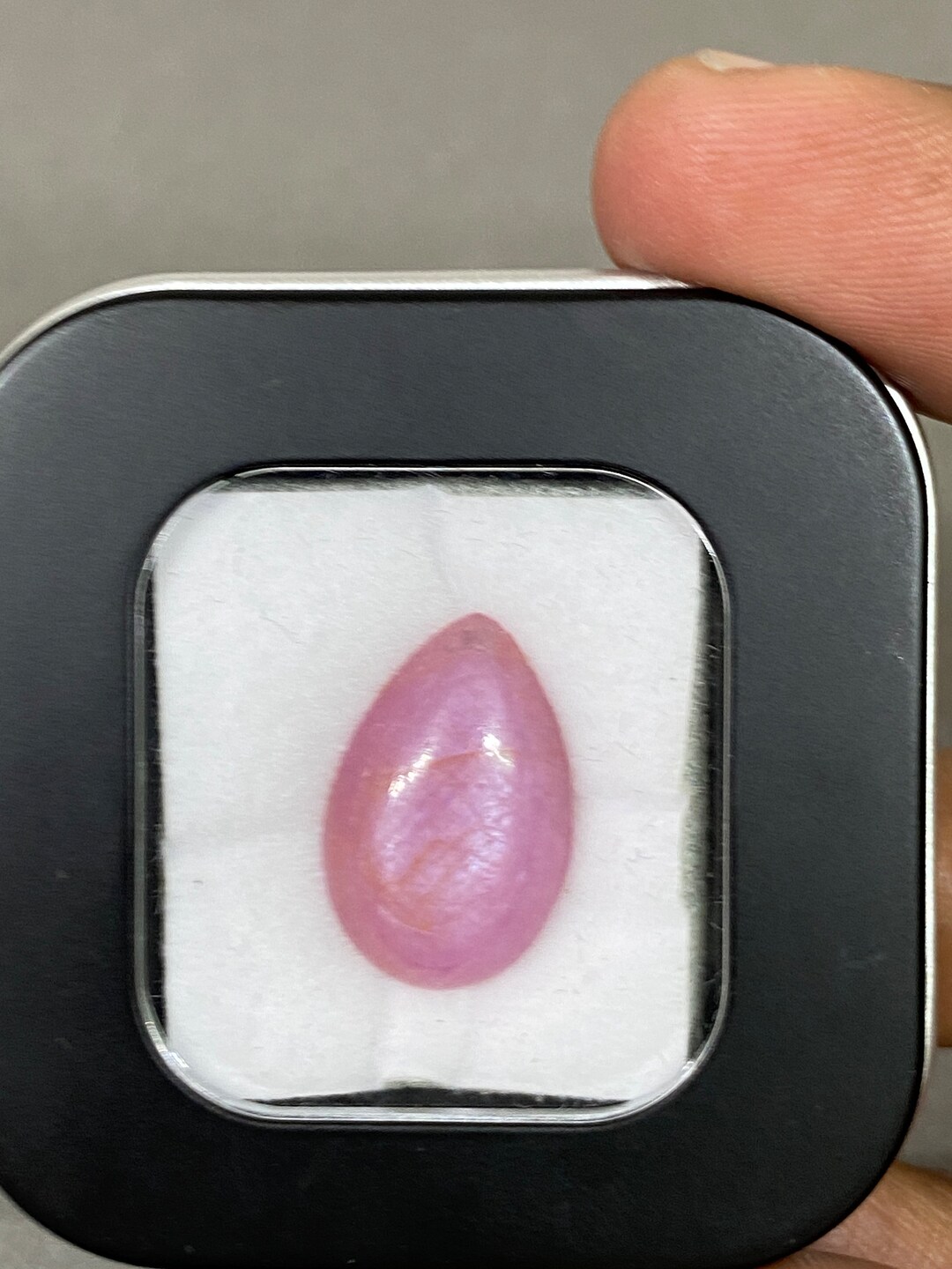 Stunning Big Size Natural Pink Sapphire Cab Pear Wt 13.80 Cts Size ...