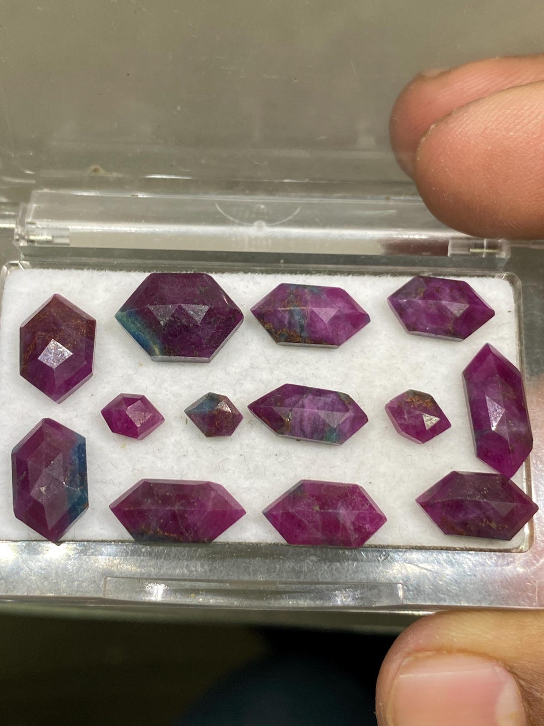 Impressive Rare Kenya Mines Ruby Hexagon Step Cut Wt42 Cts Pcs 13 Size ...