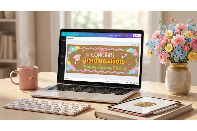 Editable Graduation Banner Template, Class of 2026 Party Decor (digital ...