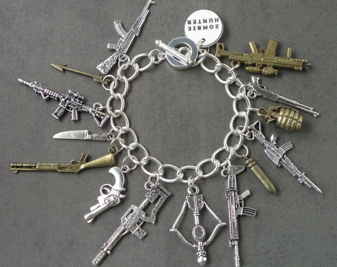 ZOMBIE HUNTER Weapon Charm Bracelet for the Walking Dead Zombie ...