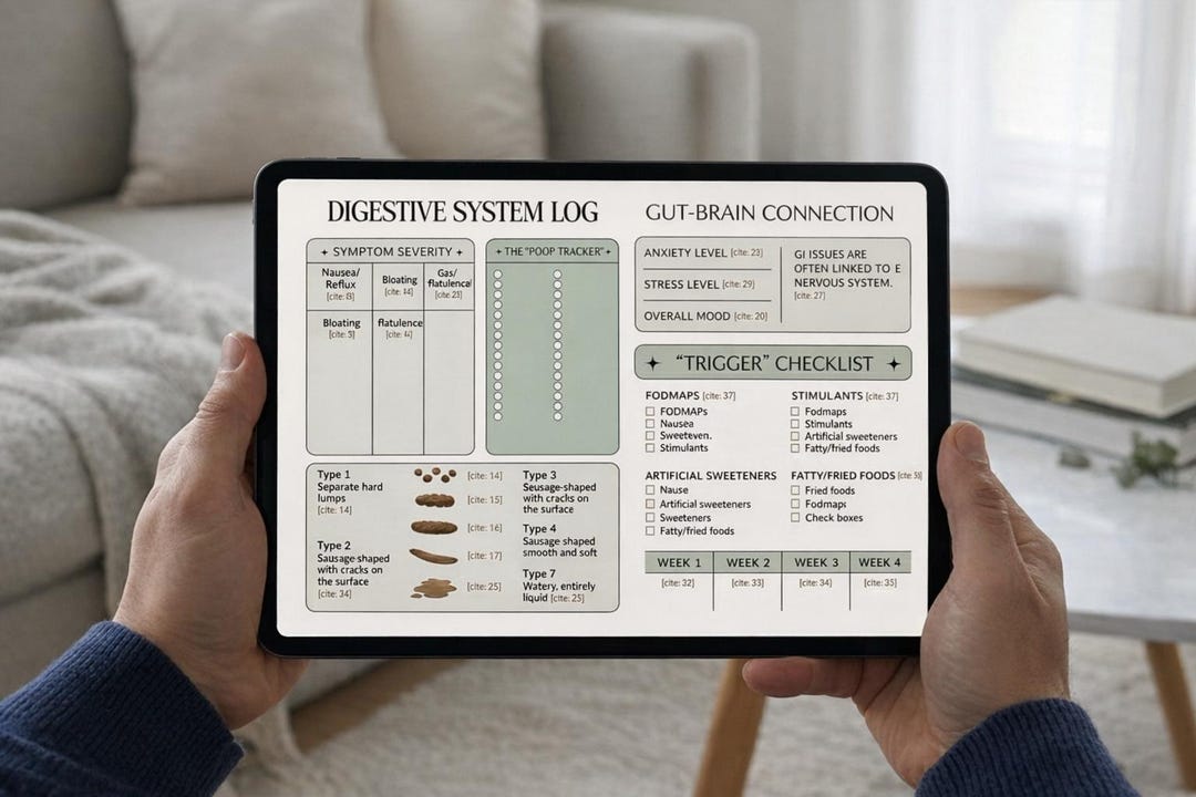 Gut Health Tracker Printable: IBS Symptom, Food Trigger, Bowel Movement ...