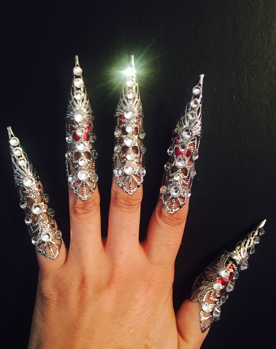 Snow Flake Crystal Claws,nail Guards,claw Rings,crystal Claws,crystal ...