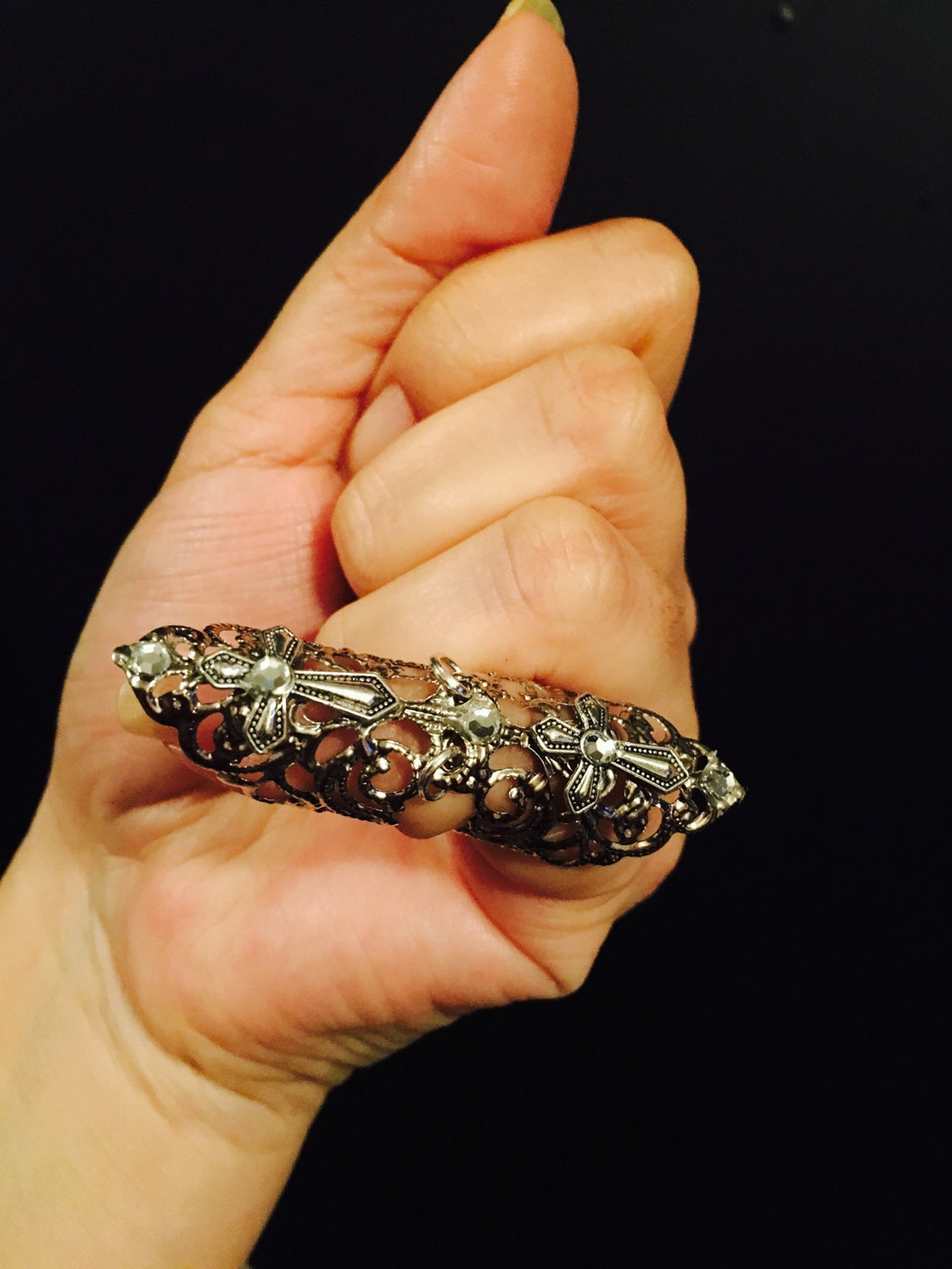 Pinky Ring Double Cross Pinky Ring Claw Pinky Ring Full - Etsy