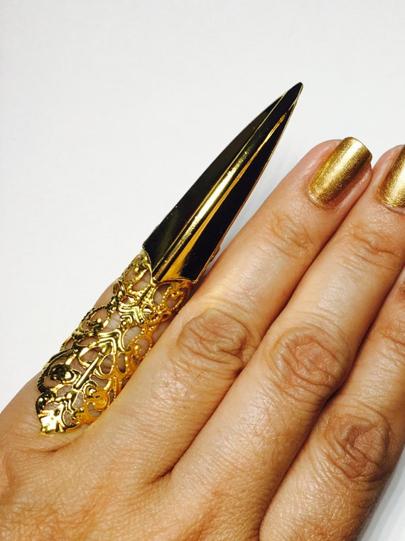 Shield Claw Ring pinky Claw Ring pinky Ring armor Ring nail Guard full Finger Ring claw Ring gold Claw metal Finger Cover adjustable. Etsy