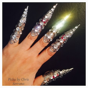 10 Pcs. Snow Flake Crystal Claws,nail Guards,claw Rings,crystal Claws ...