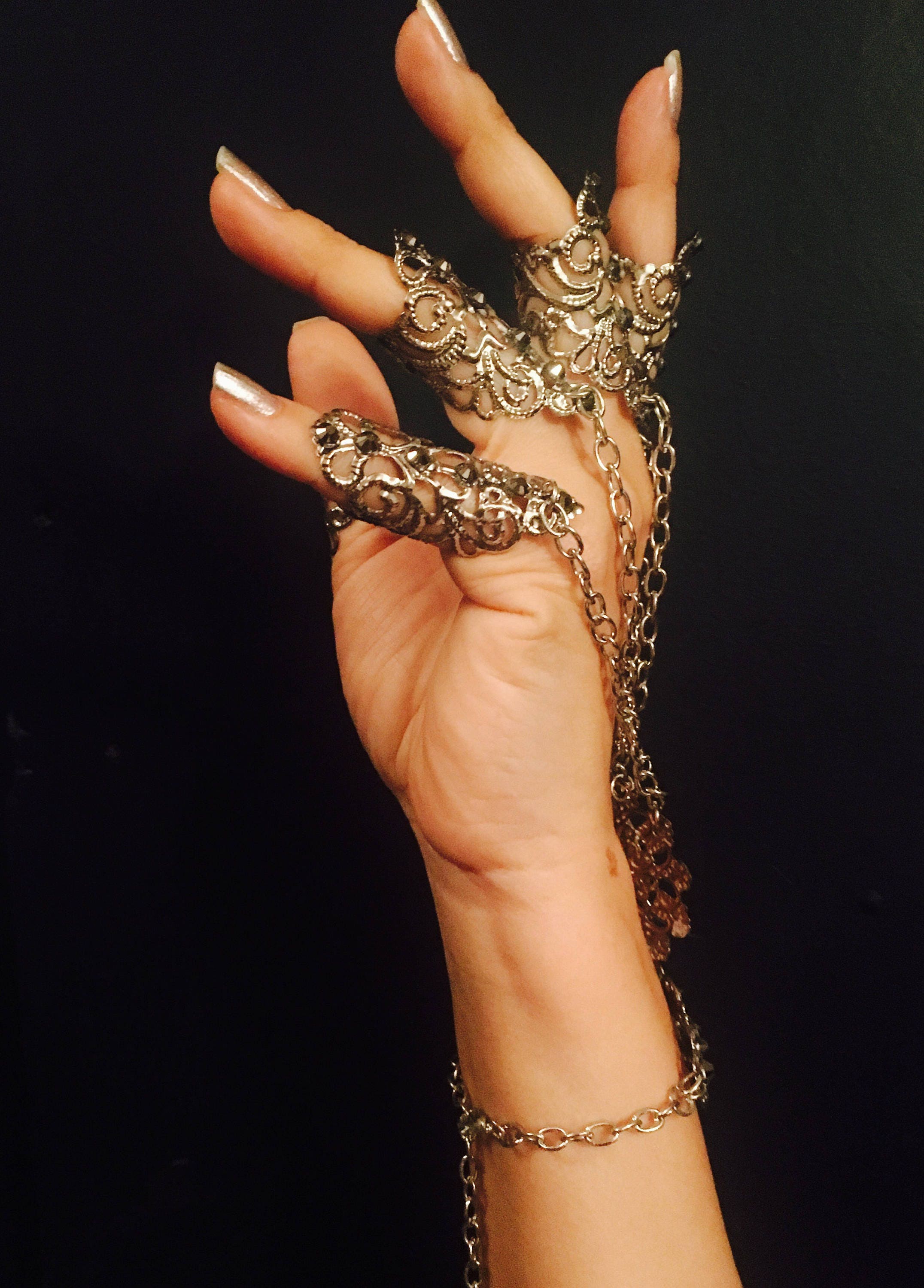 Crystal Armor Bracelet Full Hand Bracelet Braceletfull Hand - Etsy