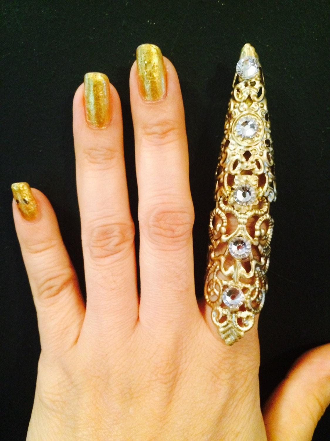 Shield Full Finger Ring Armor Ring Nail Guard Filigree - Etsy