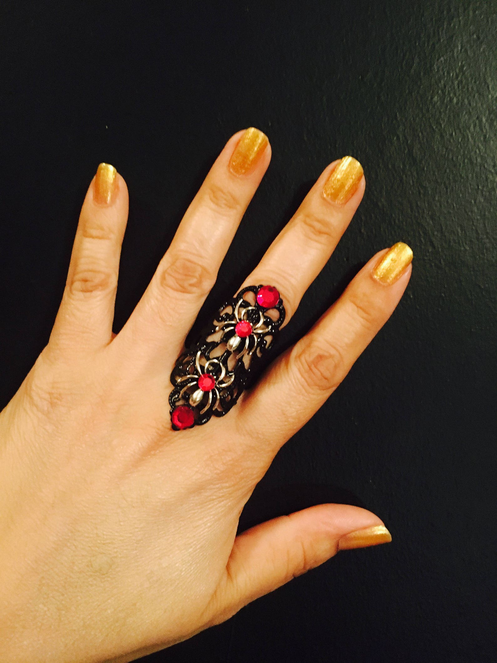 Spider arrow ring crystal spider ringor thumb ring black | Etsy