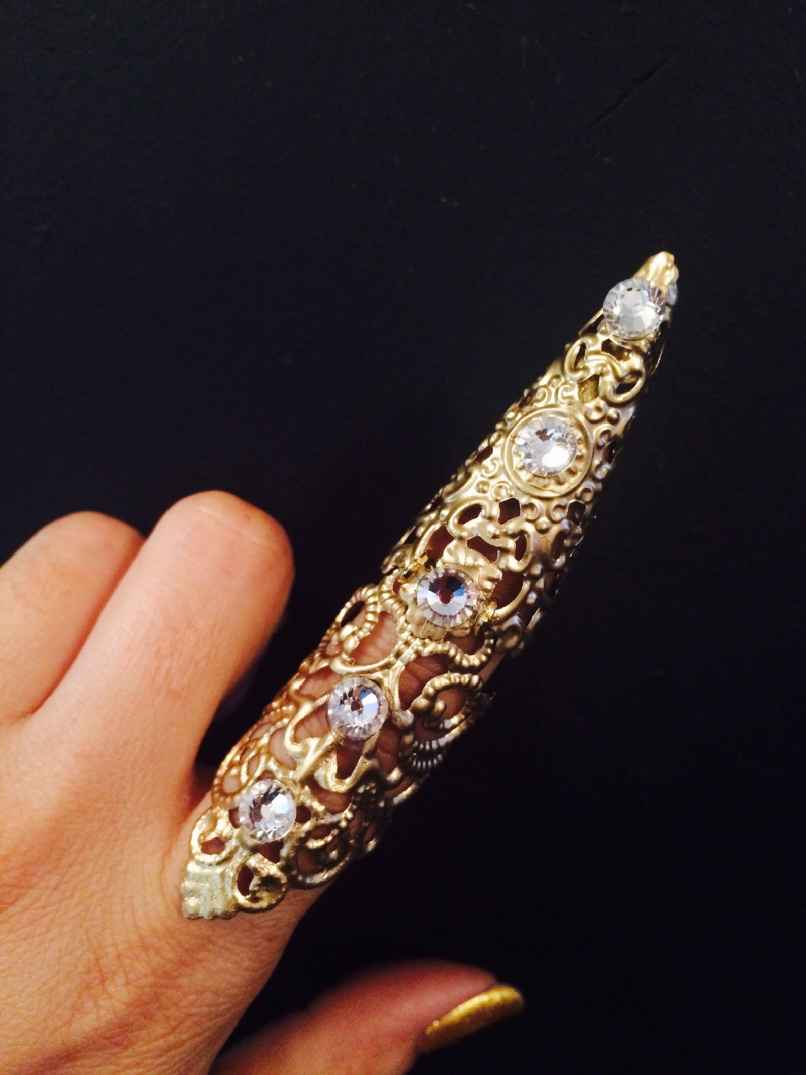 Shield Full Finger Ring Armor Ring Nail Guard Filigree - Etsy