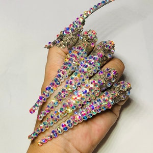 Crystal Claws,silver Crystal Claws,claw Rings,nail Rings,crystal Nail ...