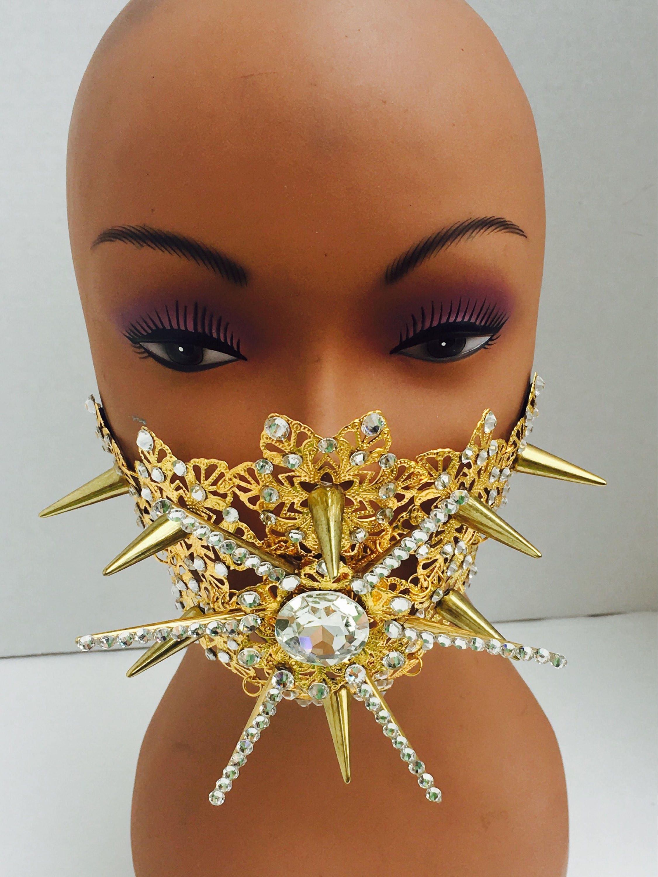 Golden star and spike mouth guard crystal mouth pieceface | Etsy