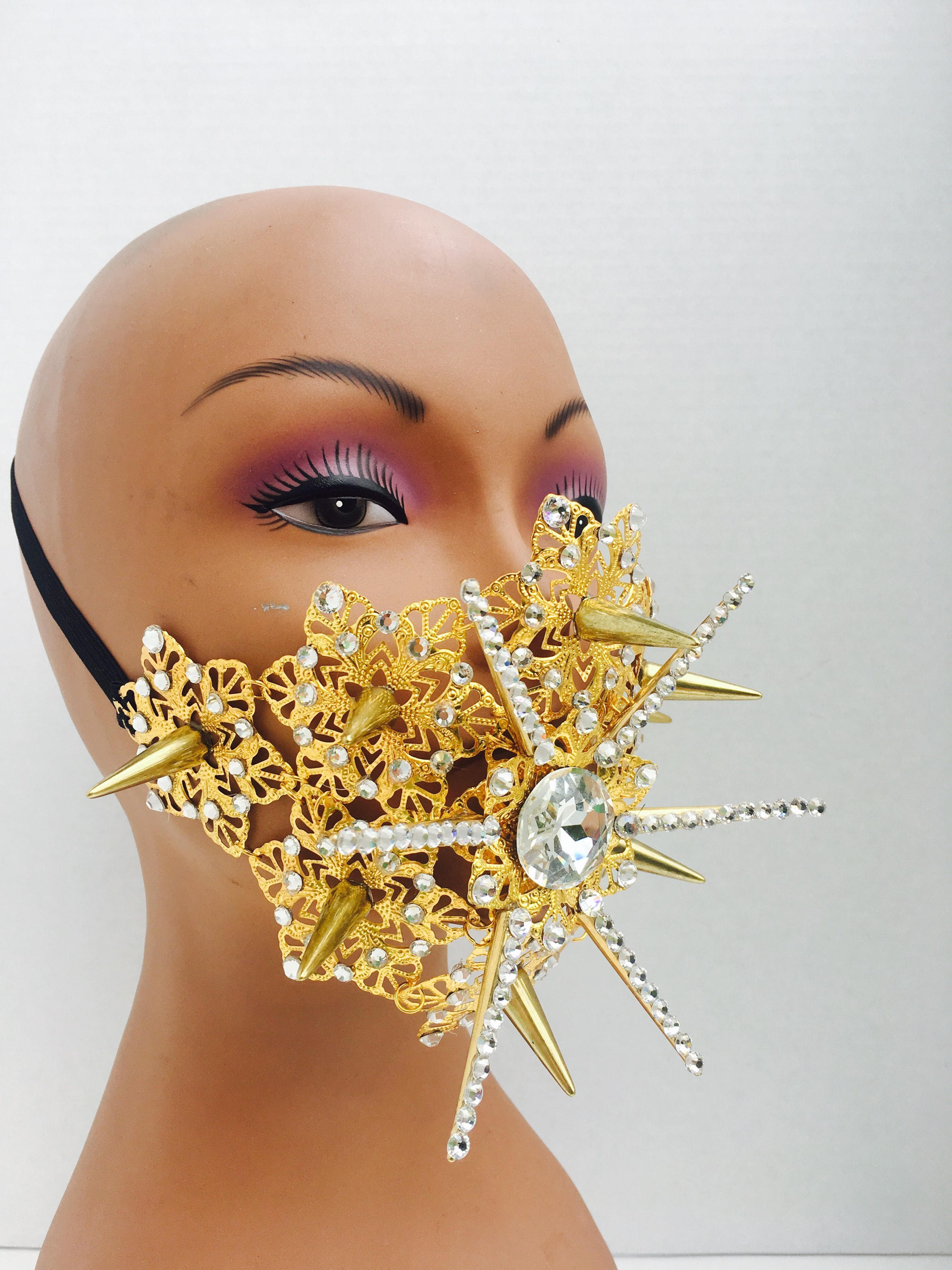 Golden star and spike mouth guard crystal mouth pieceface | Etsy