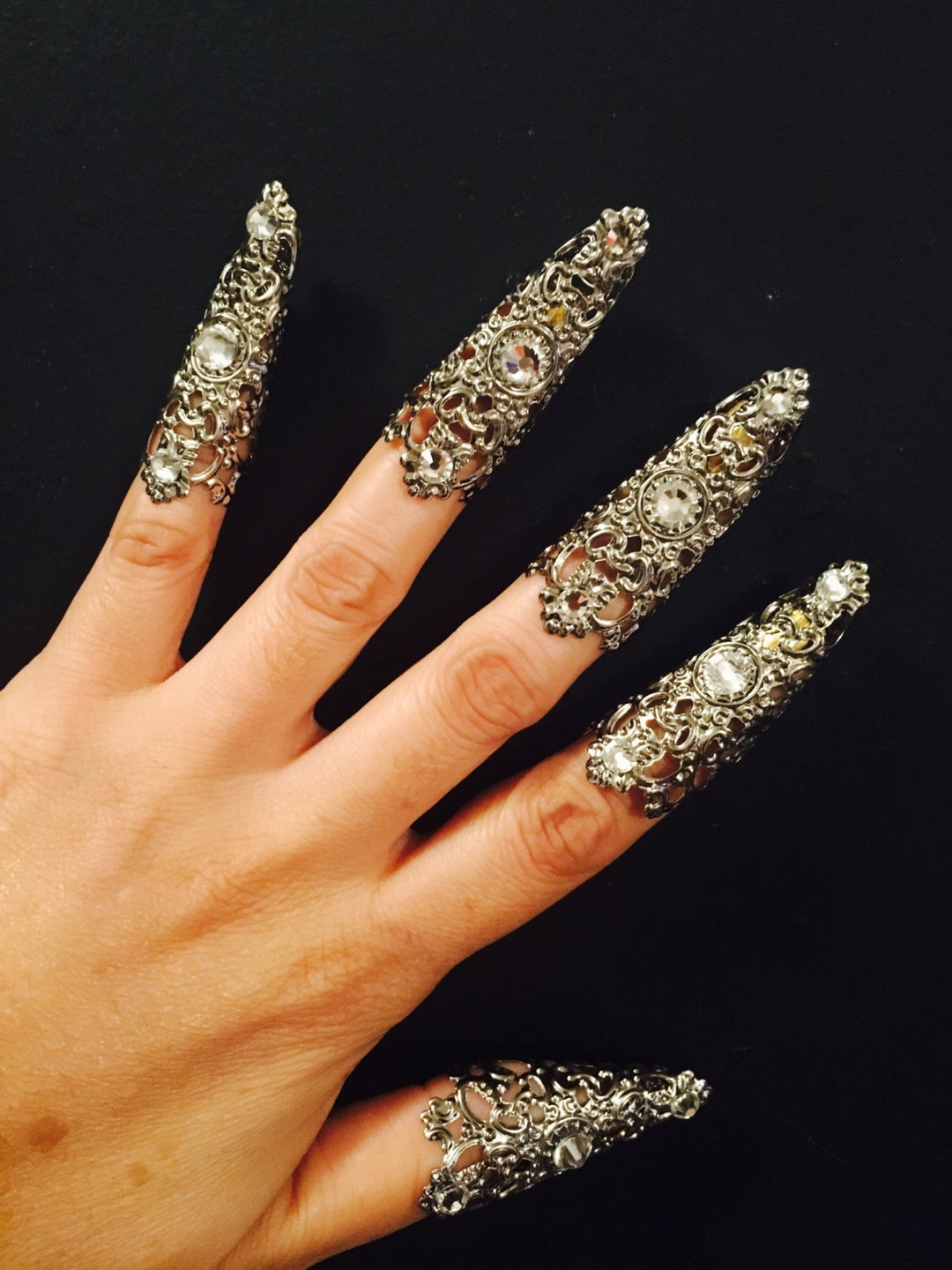 Rose Vine Claw Rings, Nail Claws,nail Jewels Set of 5 Pcs. Made in ...