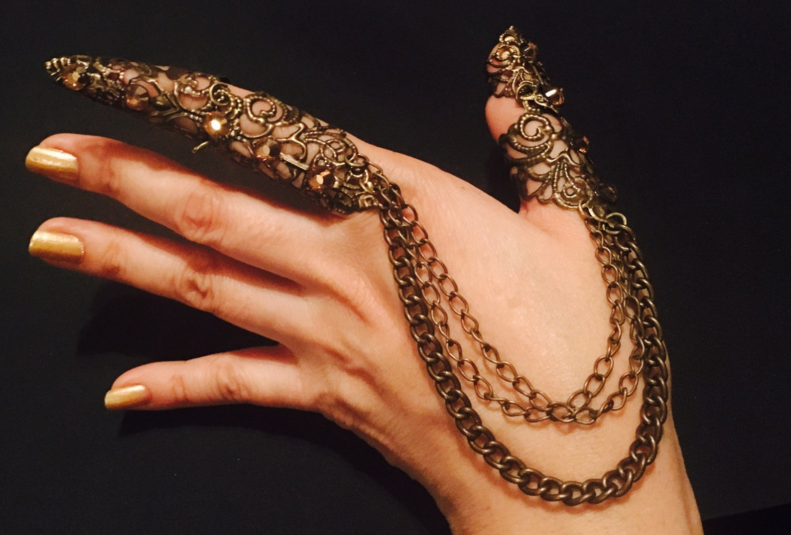 Chained Armor Rings Slave Thumb Ringsclaw Rings Armor - Etsy