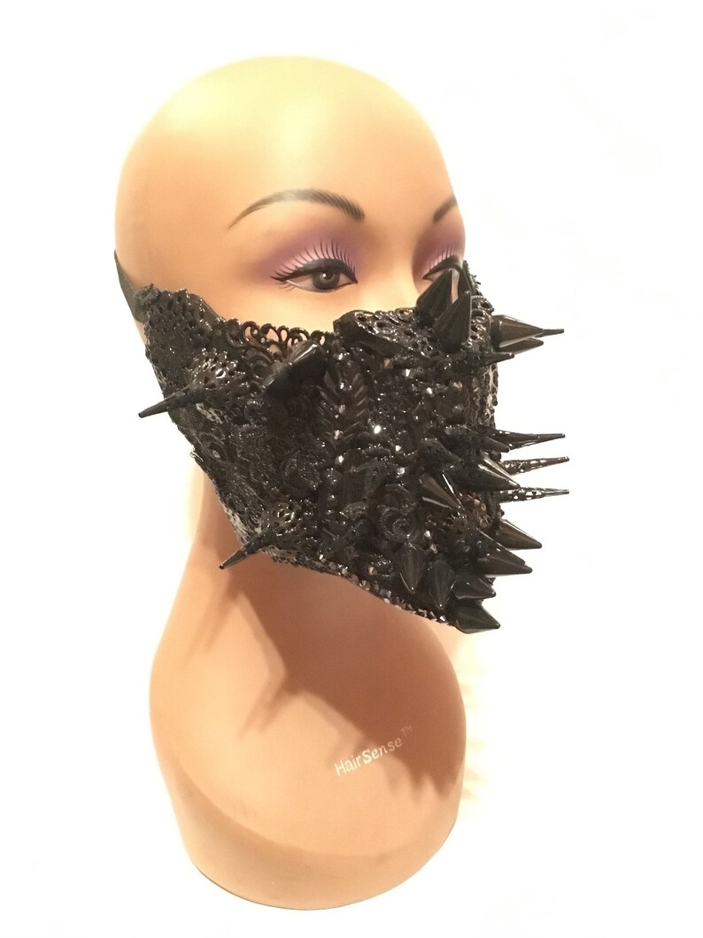 Black Mouth Mask,face Mask,mouth Piece,black Mask,filigree Mask,spike ...