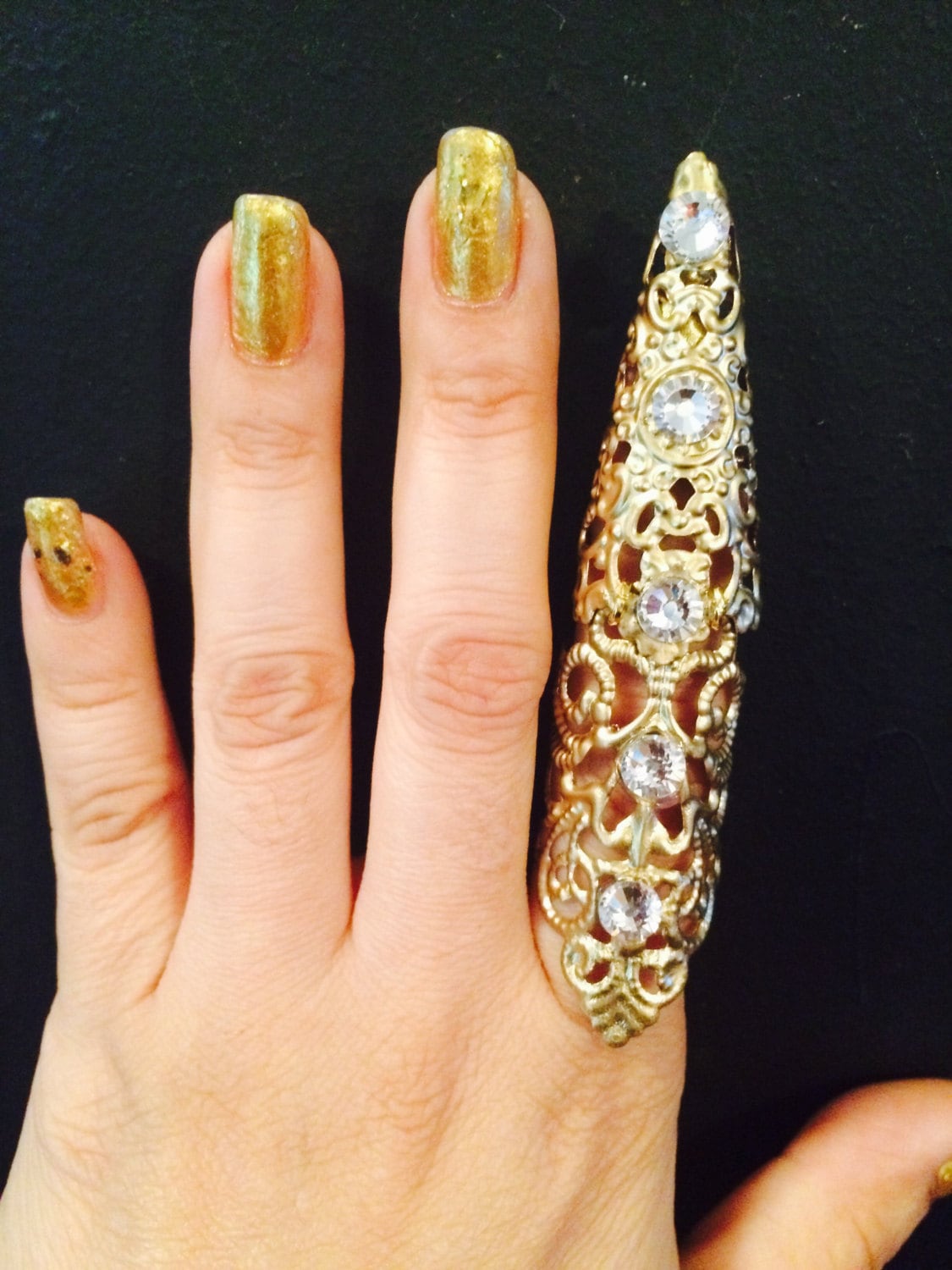 Shield Full Finger Ring Armor Ring Nail Guard Filigree - Etsy