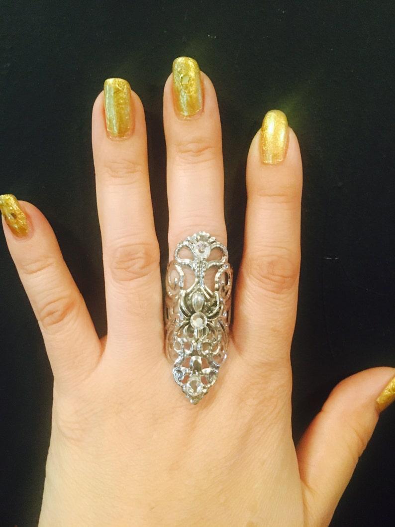 Spider Arrow Ring, or Thumb Ring in Dull Silver Color Vintage Style ...