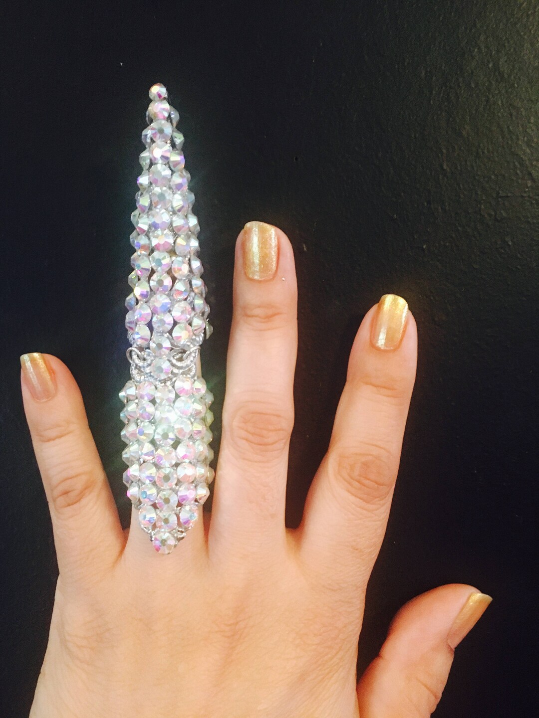 Crystal Full Finger Ring, Crystal Armor Ring, Shield Ring,made With a ...