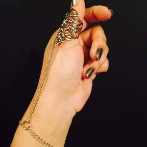 Thumb Harness Ring or Slave Chain Ring in Dull Silver Color - Etsy