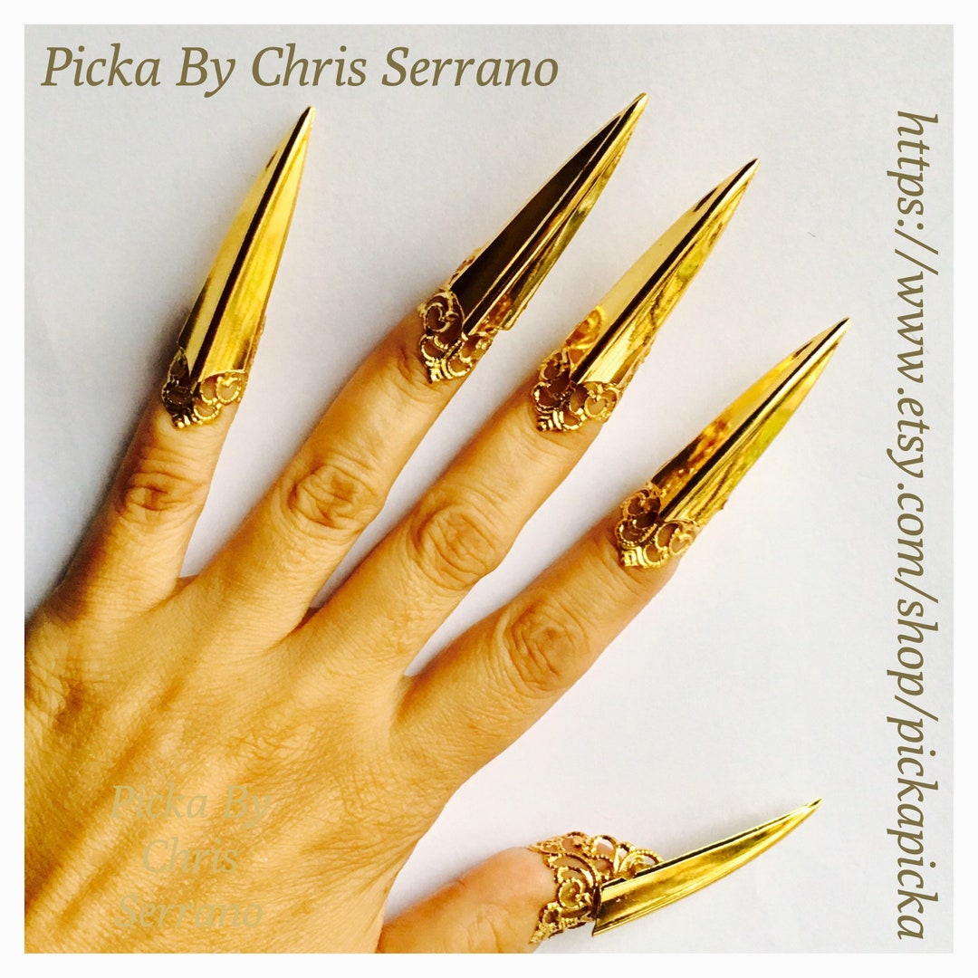 Steel Claw Rings,golden Claw Rings,gold Nail Guards,metal Nails, Sharp ...