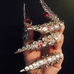 10 Pcs. Snow Flake Crystal Claws,nail Guards,claw Rings,crystal Claws ...