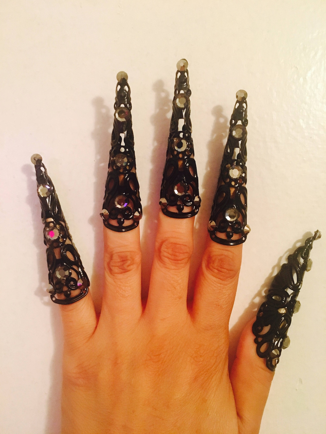 Black Claw Rings,nail Guards,nail Tips,metal Nails,finger Cover,black ...
