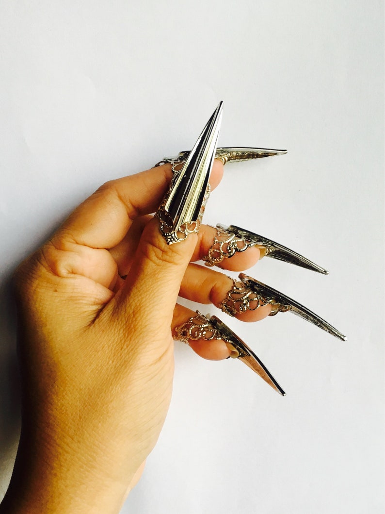 Steel Claws,silver Claw Rings,silver Nails,claw Rings,nail Guards,metal ...