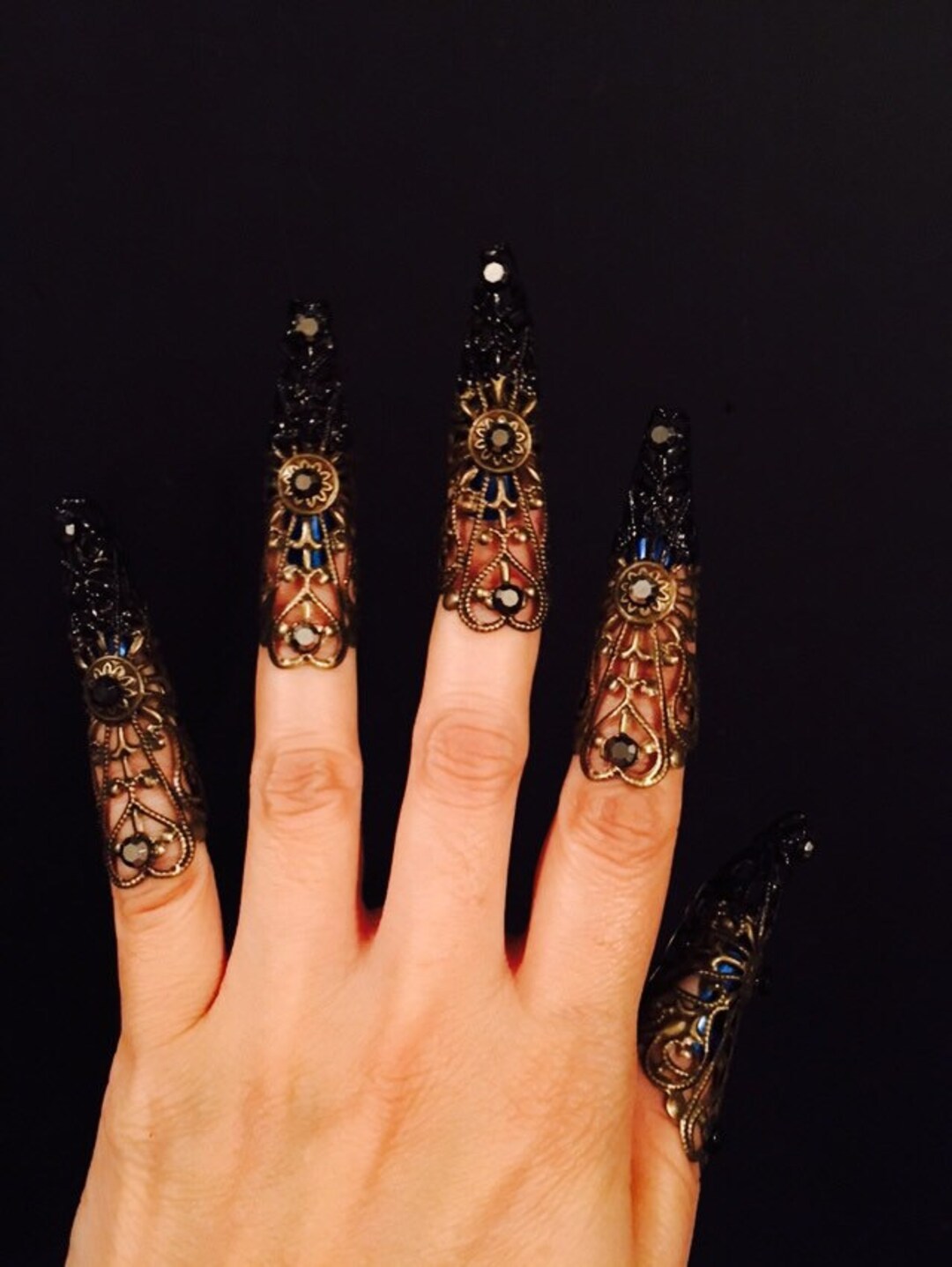 Bloody Vampire Claw Rings Made in Brass Color Filigree and - Etsy