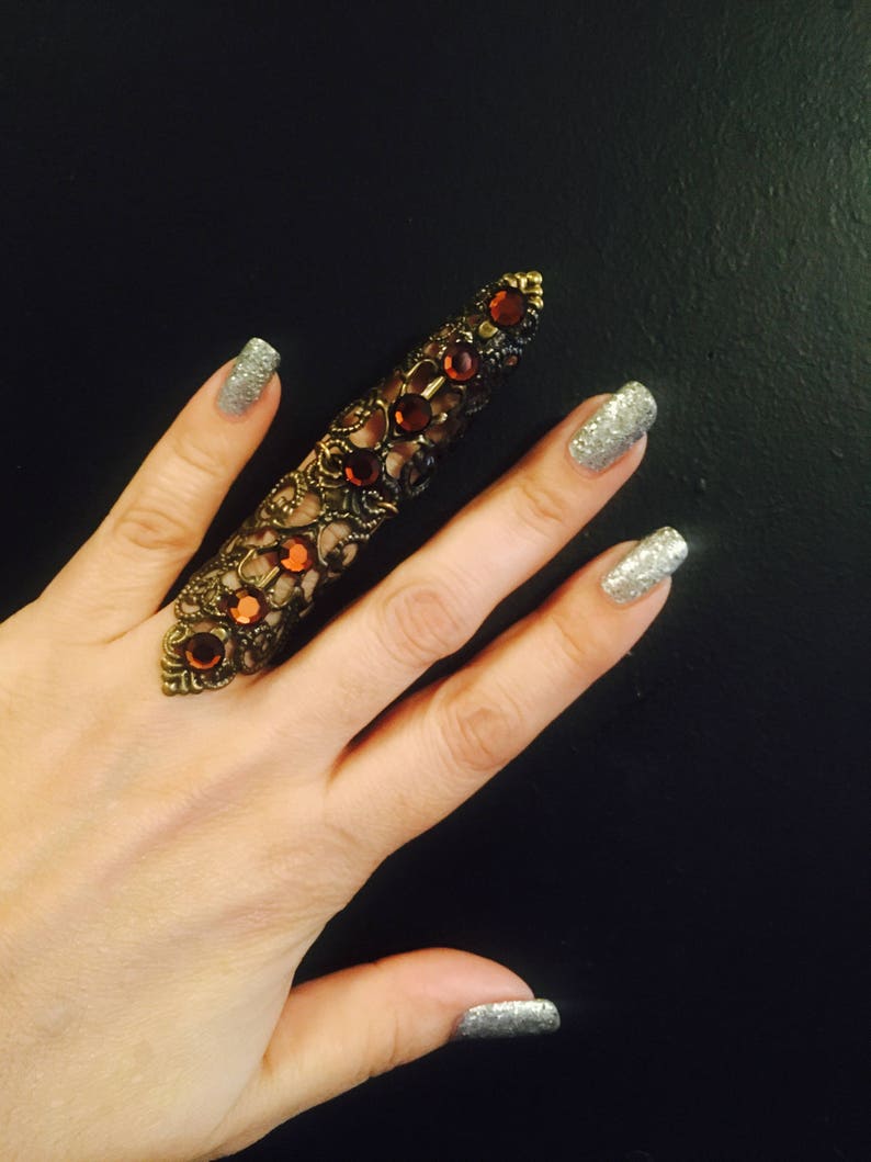 Shield Ring,full Finger Ring,armor Ring,metal Nail Guard,full Finger ...