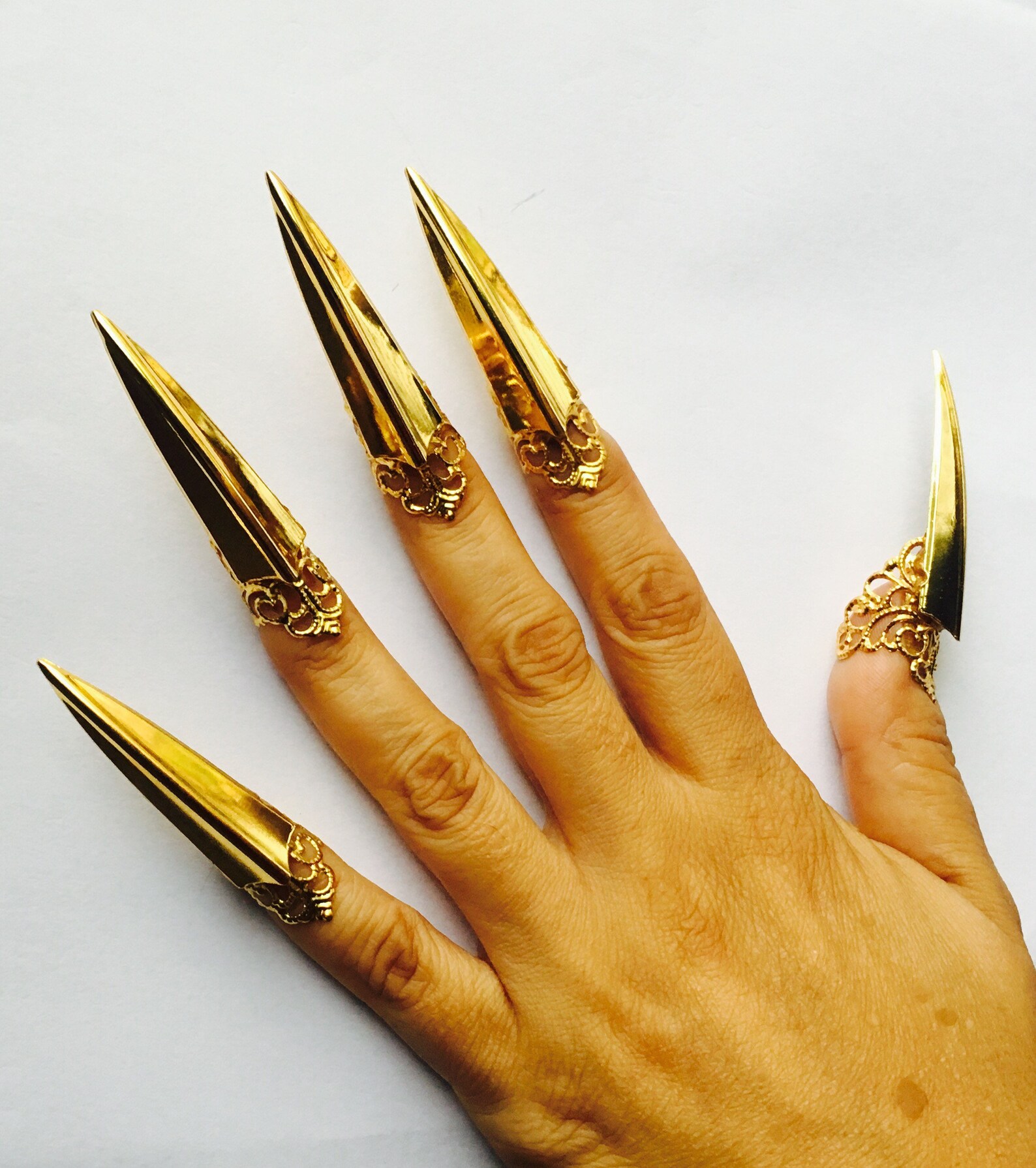 Steel Claw Ringsgolden Claw Ringsgold Nail Guardsmetal | Etsy