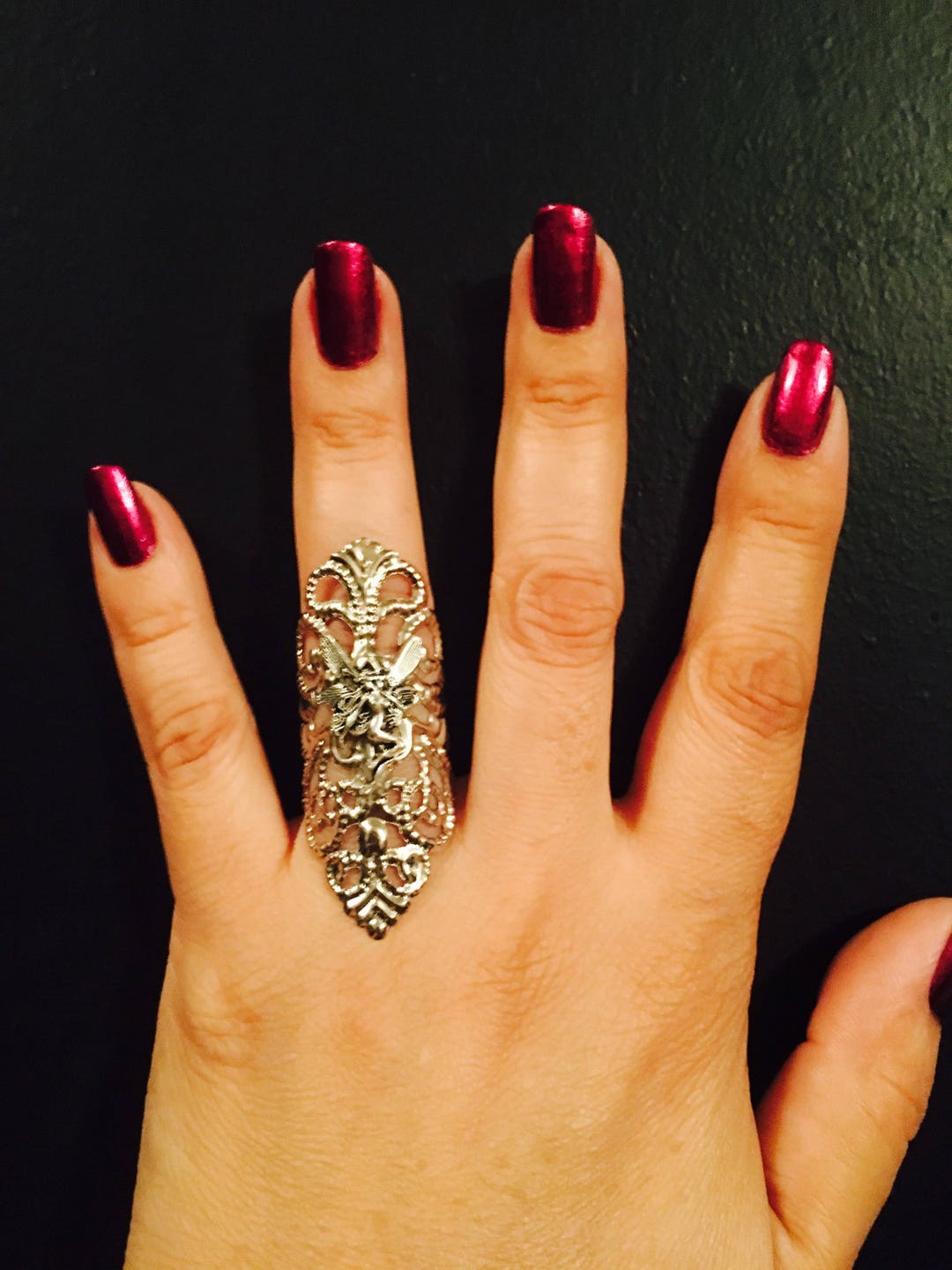 Fairy Ring or Knuckle Ring, Made With a Vintage Style Filigree,silver ...