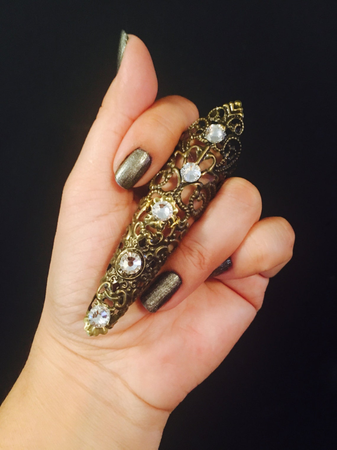 Shield Full Finger Ring, Armor Ring, Made With a Vintage Style Filigree ...
