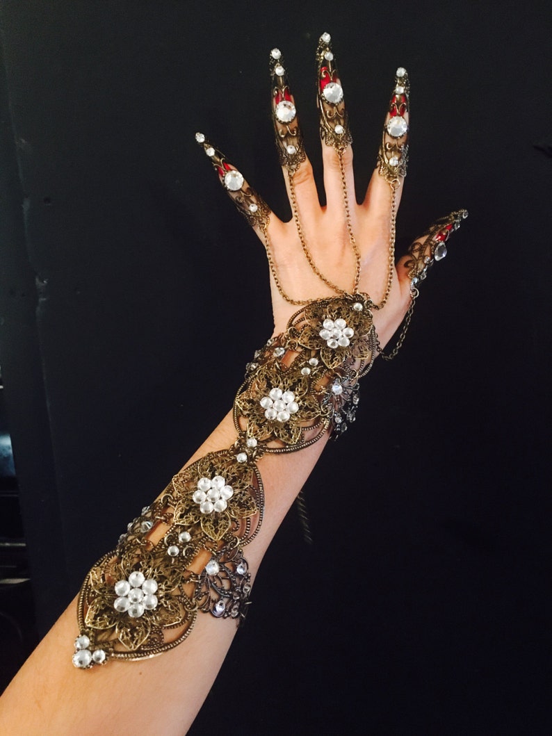 Claw armor bracelet crystal glove bracelet or slave | Etsy