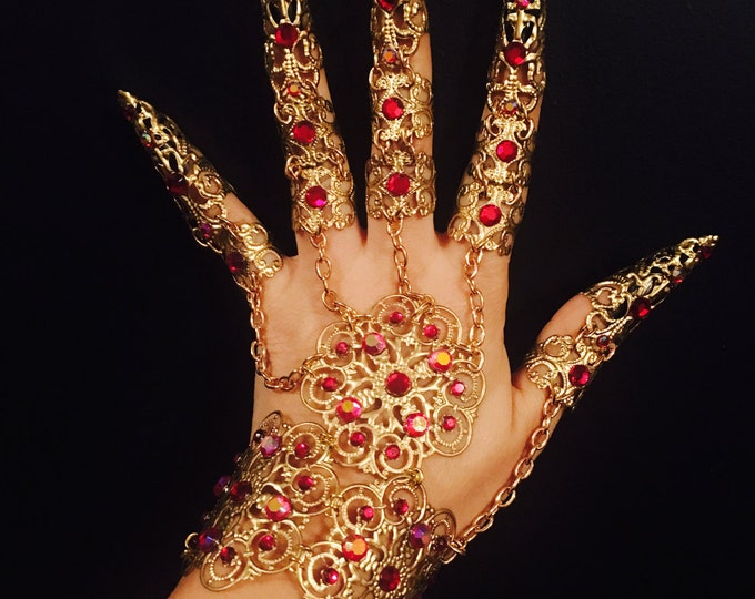 Crystal Gauntlet With Claws, Armor Bracelet, Crystal Glove or Slave ...