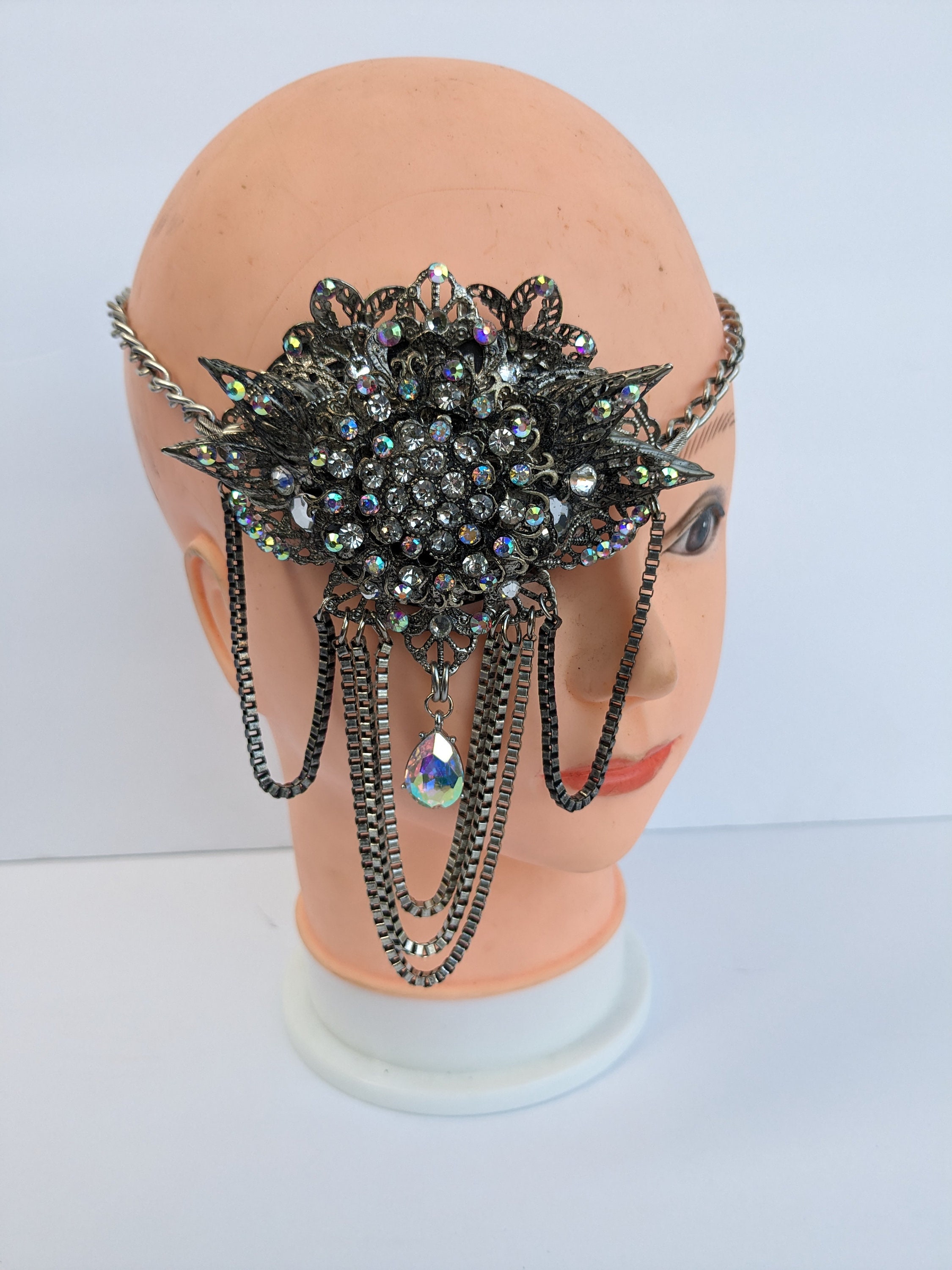 Crystal Eye Patch, Eye Patch, Spike Eye Patch, Eye Cover, Silver Eye ...