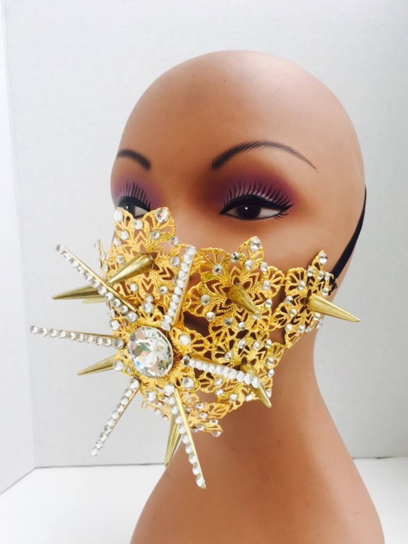 Golden star and spike mouth guard crystal mouth pieceface | Etsy