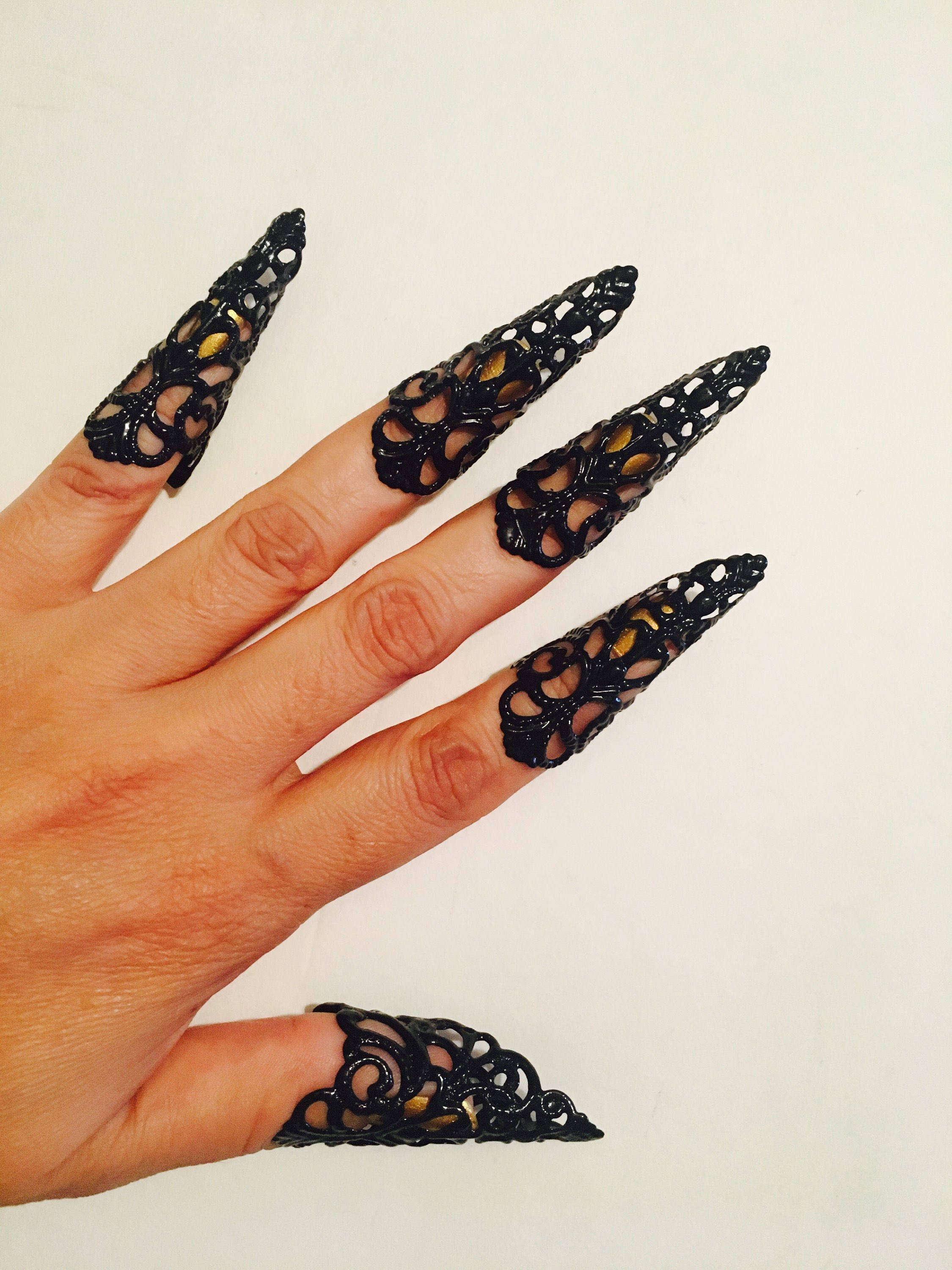 10 Pcs Arrow Claw Rings,metal Finger Tips,metal Claws,nailguards,nail ...