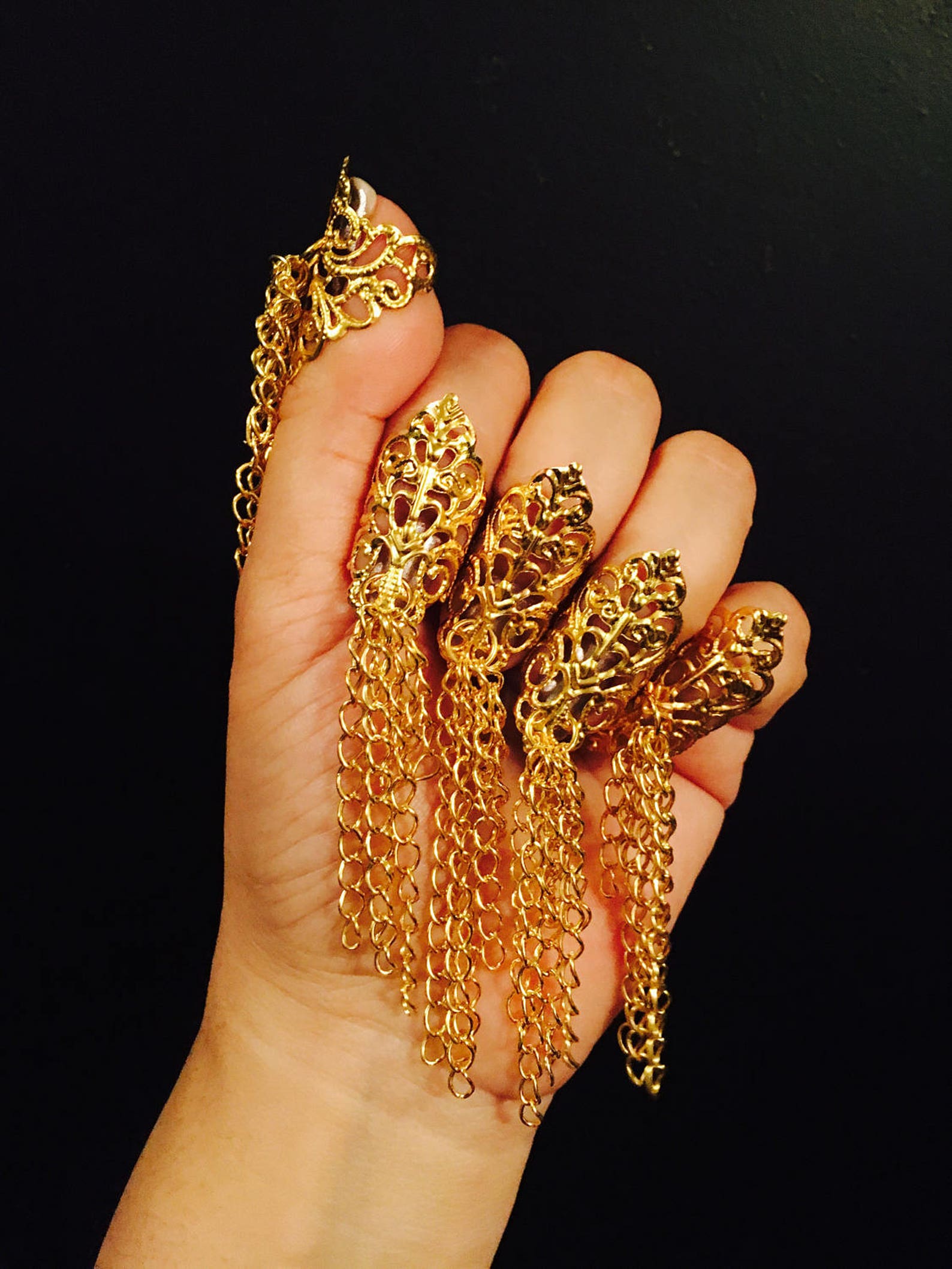 Chain Claw Ringsnail Guardsnail Tipsnail Ringsgold | Etsy