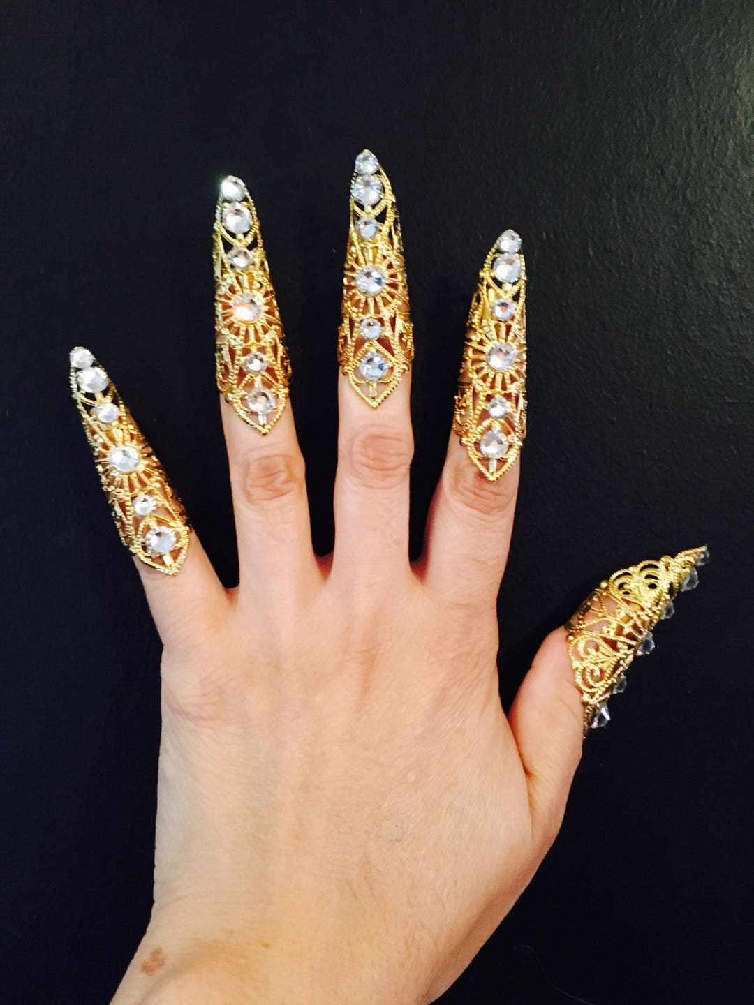 Double Arrow Nail Guards,claw Rings,nail Rings,metal Claws,metal Nail ...