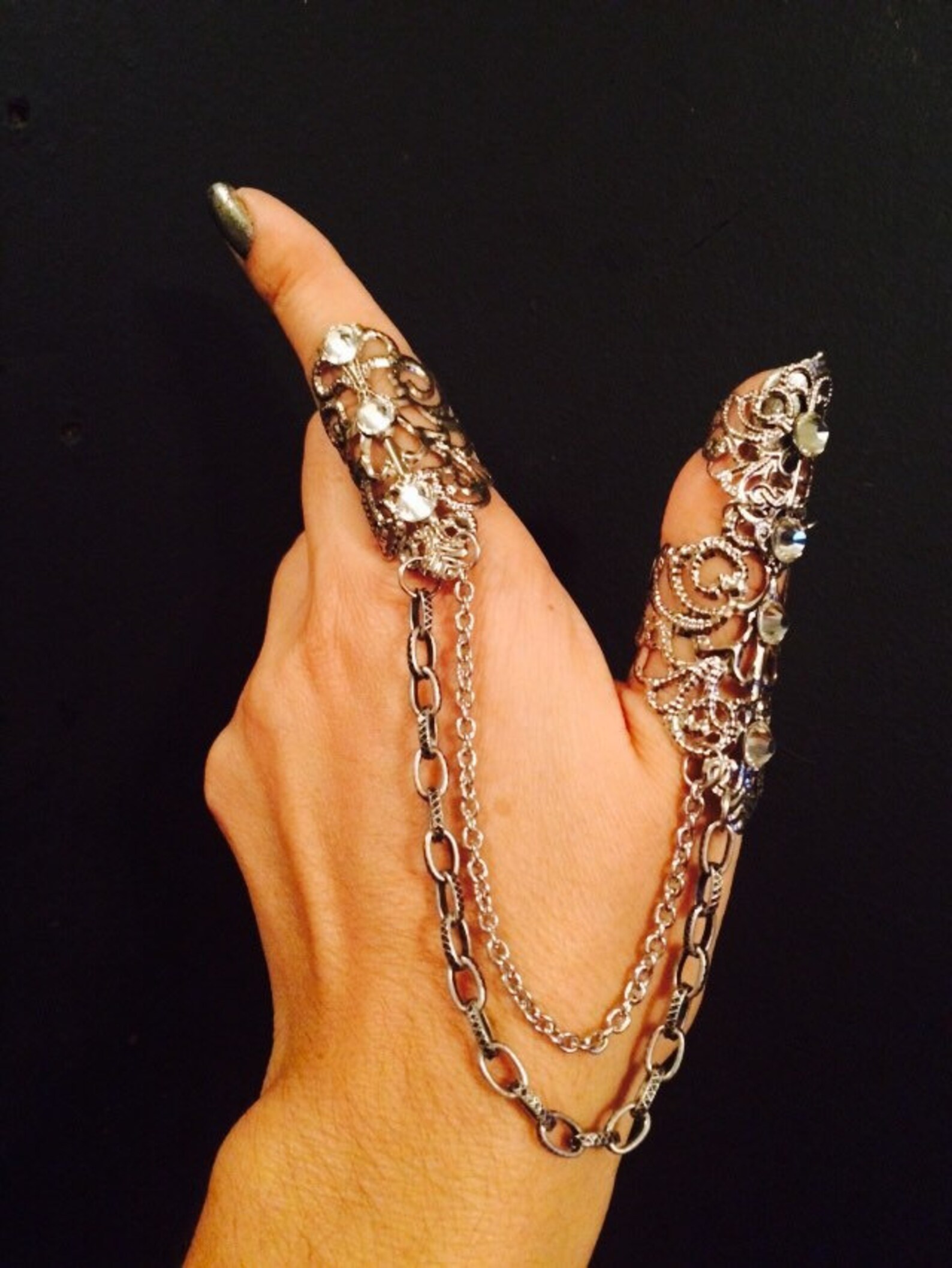 Slave Thumb Ring and Claw With Ring Made With Dull Silver | Etsy