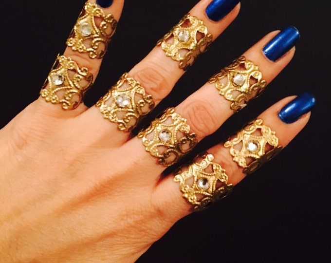 Knuckle Rings and Rings Set of 9 Pcs Made With a Gold Color - Etsy