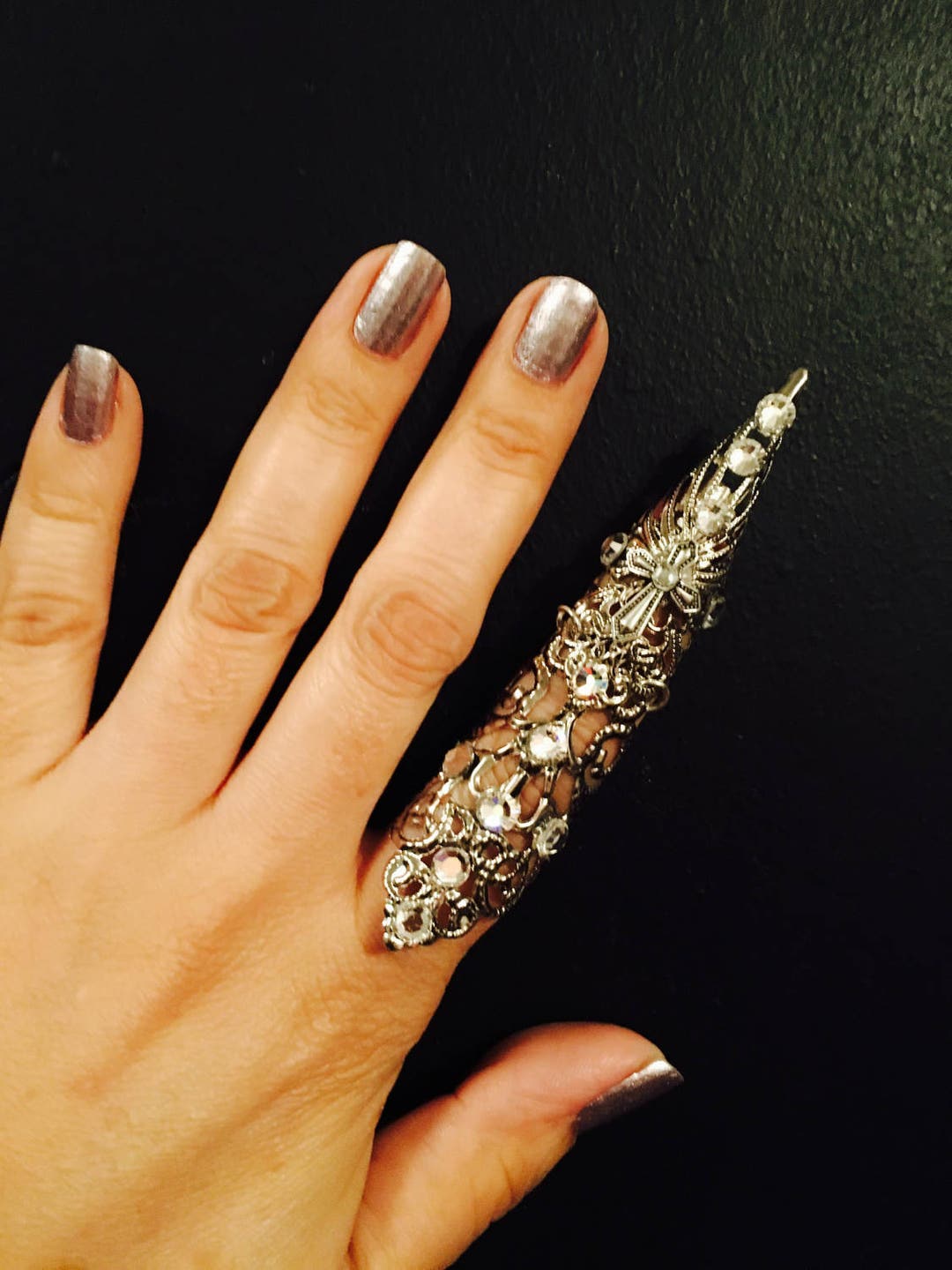 Spike and Cross Nail Guard,shield Ring, Armor Ring or Claw Ring,made in ...