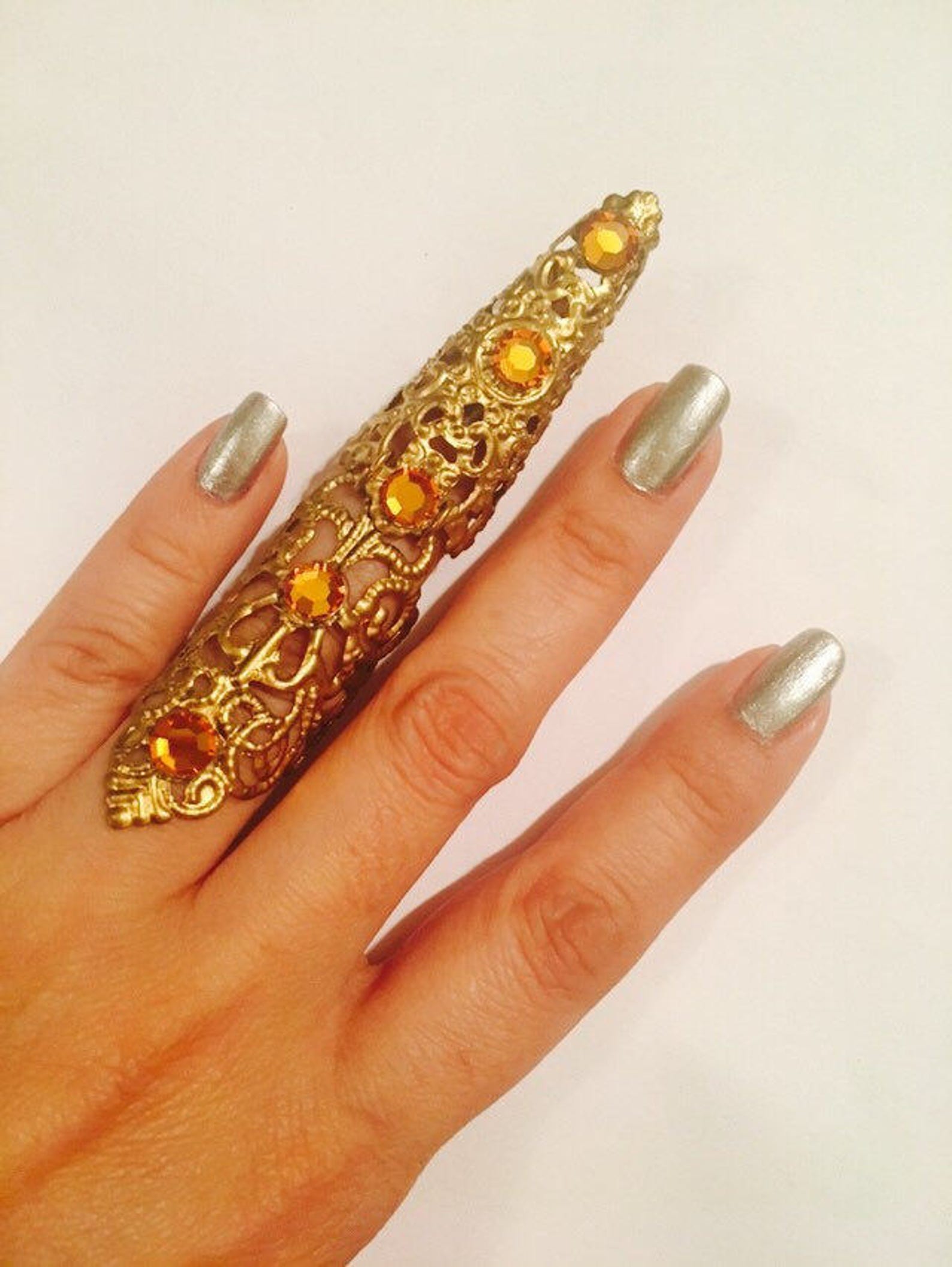 Shield Nail Guard Full Finger Ring or Armor Ringvintage | Etsy