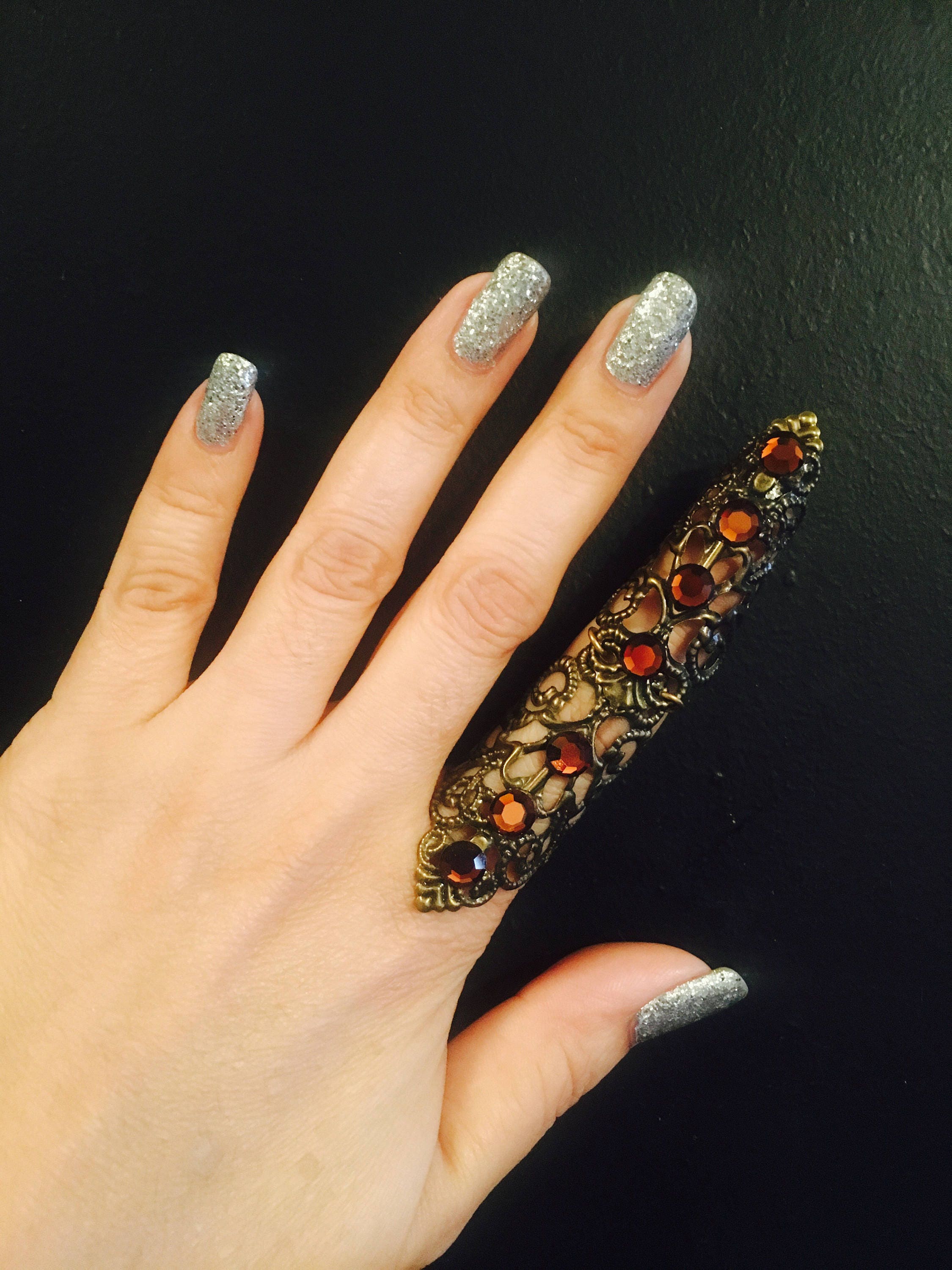 Shield Ring,full Finger Ring,armor Ring,metal Nail Guard,full Finger ...